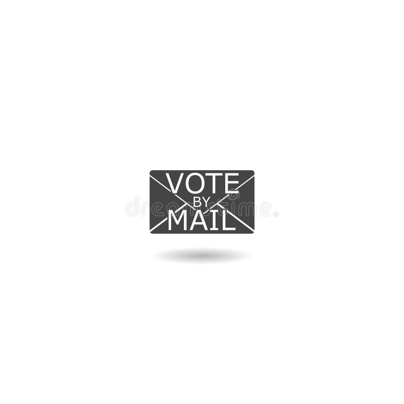 Vote by Mail Simple Icon with Shadow Stock Vector - Illustration of ...
