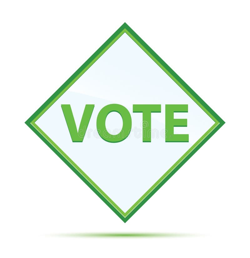 Vote Modern Abstract Green Diamond Button Stock Illustration ...