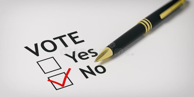 Vote No - Check Box. 3d Illustration Stock Illustration - Illustration ...