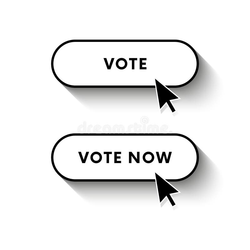 Vote Now Button. Vote Button. Long Shadow. Vector Illustration. Stock ...