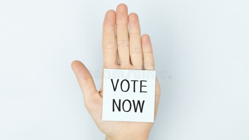 Vote Now -hand with Chalkboard Stock Image - Image of responsibility ...