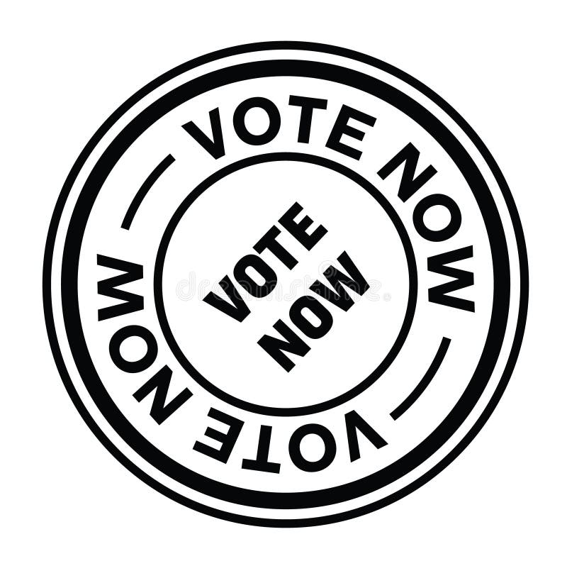 Vote now stamp on white stock vector. Illustration of vector - 125441352