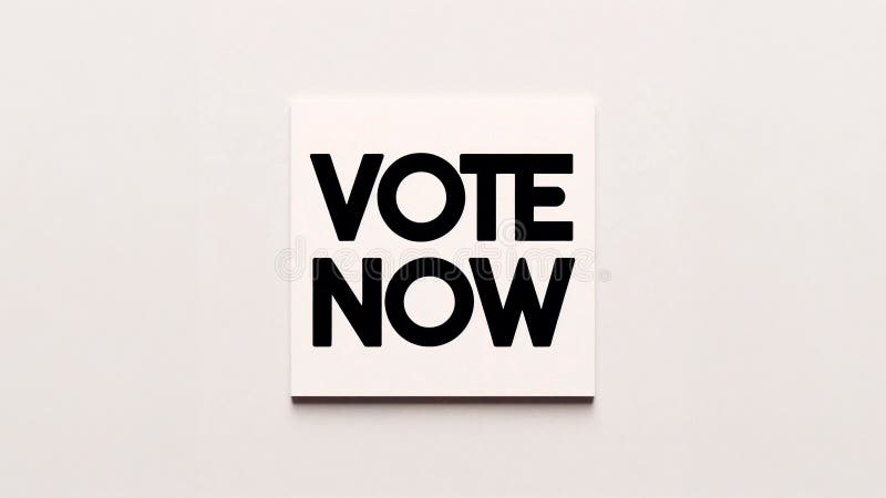 "VOTE NOW" Text on White Background. Generated AI Stock Illustration ...