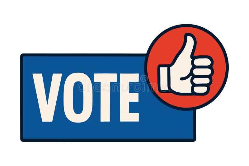 Vote Now Thumbs Up Button Graphic Design Element Stock Vector ...