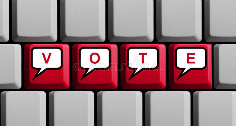 Vote Online - Red Computer Keyboard Stock Illustration - Illustration ...