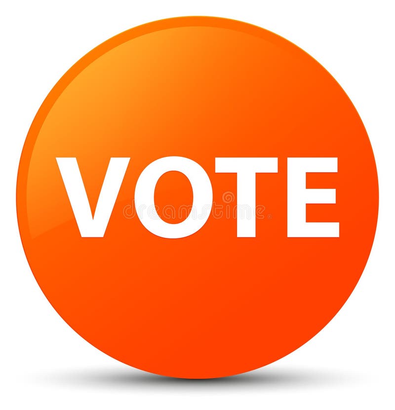 Vote orange round button stock illustration. Illustration of text ...