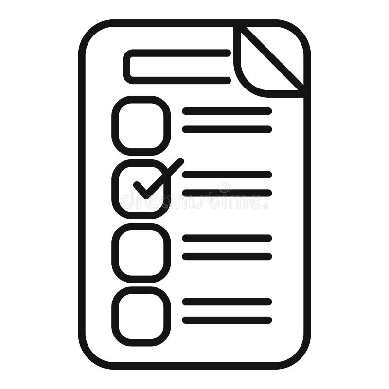 Vote Paper Icon Outline Vector. Ballot Polling Booth Stock Illustration ...