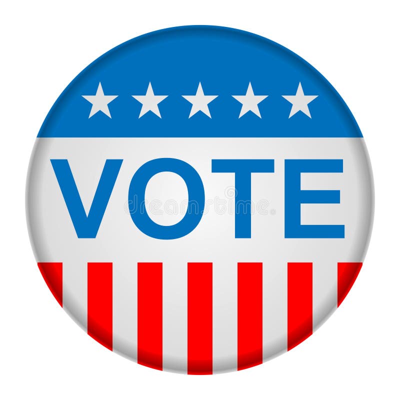 Vote Pin Badge on White Background. Isolated 3d Illustration Stock ...