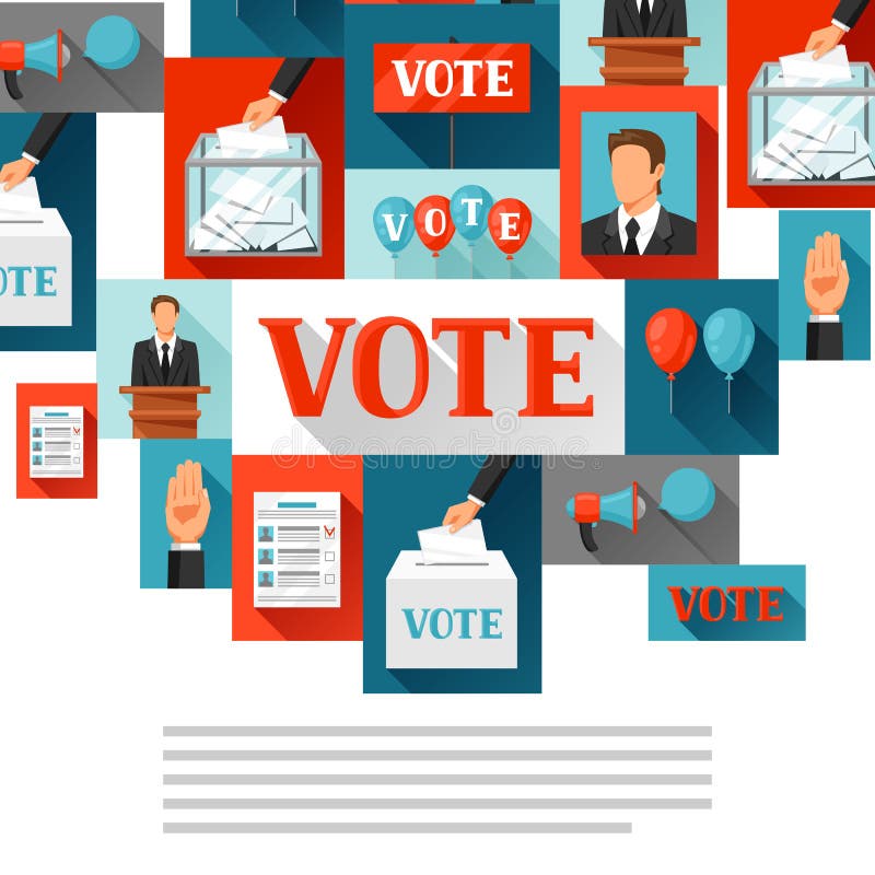 Vote Political Elections Background. Illustration for Campaign Leaflets ...
