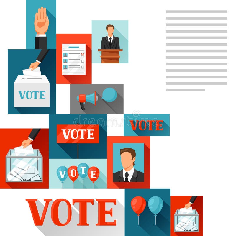 Vote Political Elections Set of Objects. Illustrations for Campaign ...