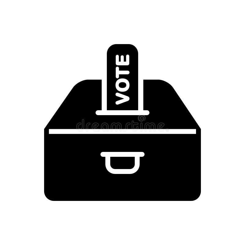 Black Solid Icon for Vote Polling, Casting and Rejected Stock Vector ...