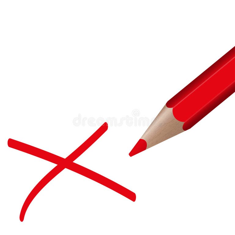 Vote - red pencil stock vector. Illustration of reject - 41264950