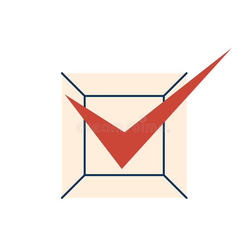 Vote 2024. Red Tick Mark in a Square Box. Element for Election Themed ...