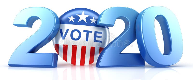 Vote 2020. Red, White, And Blue Voting Pin In 2020 With Vote Text. 3d ...