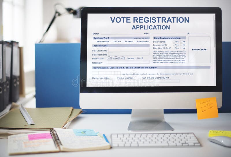 Vote Registration Application Election Concept Stock Image - Image of ...