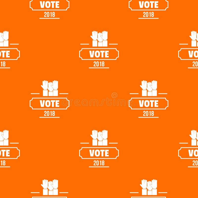 Vote Registration Pattern Vector Orange Stock Vector - Illustration of ...