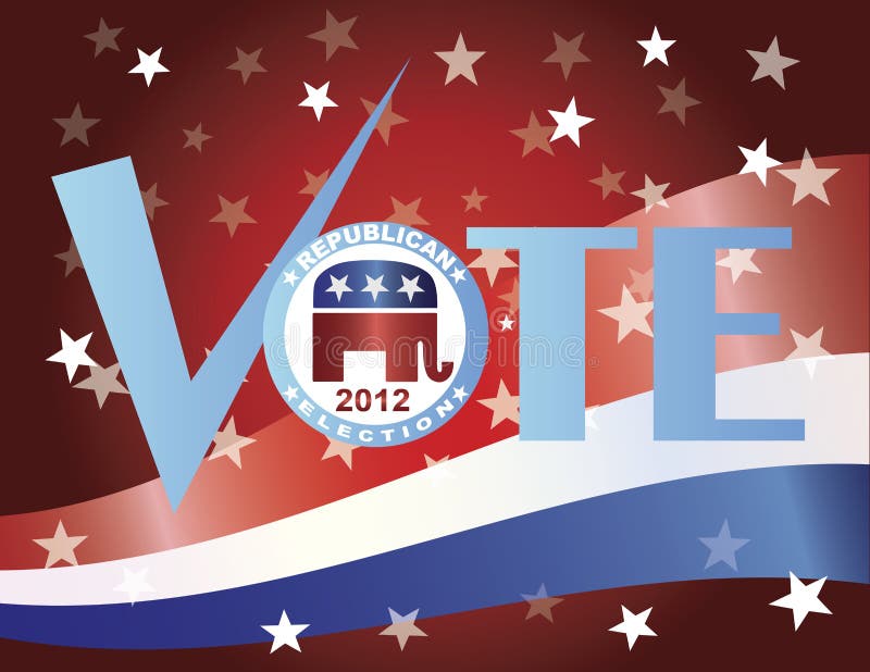Vote Republican 2012 with US Flag Editorial Image - Illustration of ...