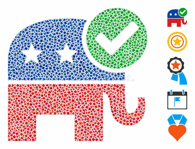 Vote Republican Composition Icon of Inequal Parts Editorial Stock Photo ...