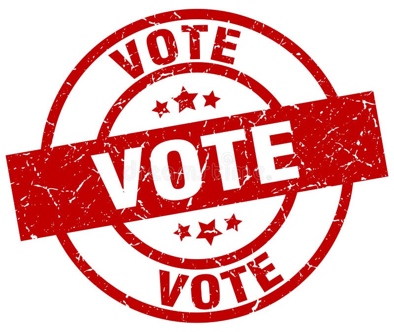 Vote round red stamp stock vector. Illustration of round - 94846265