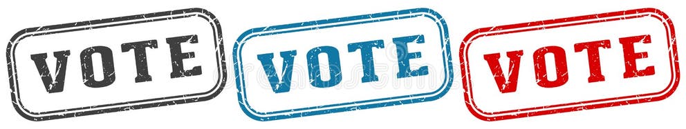 Vote Stamp. Vote Rectangular Stamp Set Isolated on White Background ...