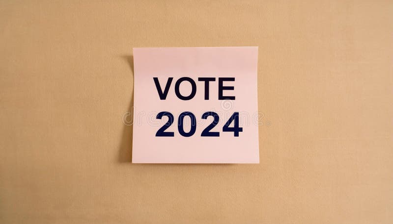 Vote 2024 Sticky Note on a Desk Stock Illustration - Illustration of ...