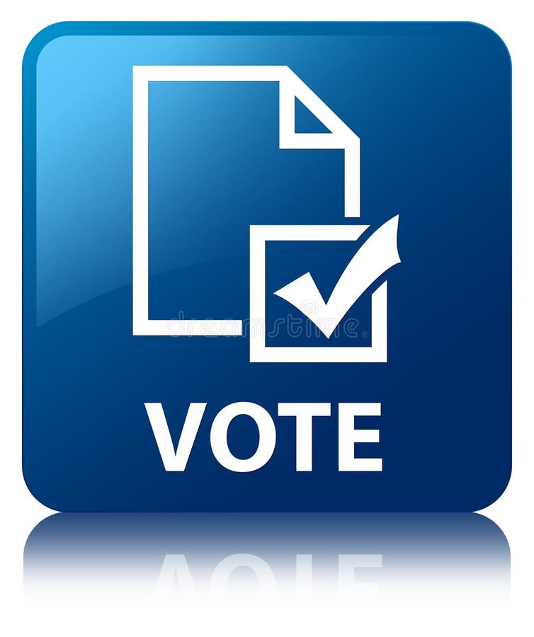 Vote (survey Icon) Blue Square Button Stock Illustration - Illustration ...