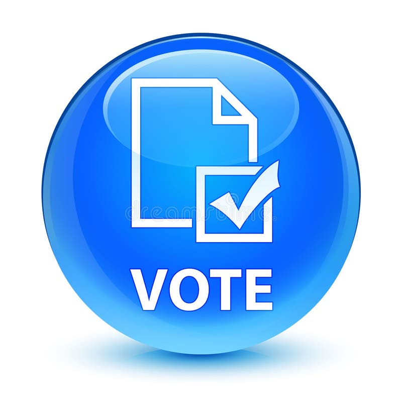 Vote (survey Icon) Glassy Cyan Blue Round Button Stock Illustration ...