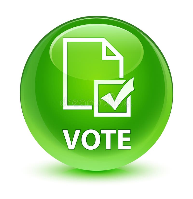 Vote (survey Icon) Glassy Green Round Button Stock Illustration ...