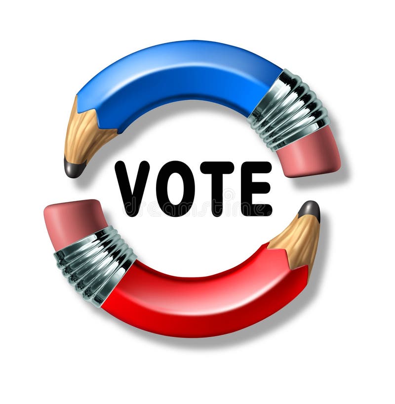 Vote Symbol Represented by a Pencil Stock Illustration - Illustration ...