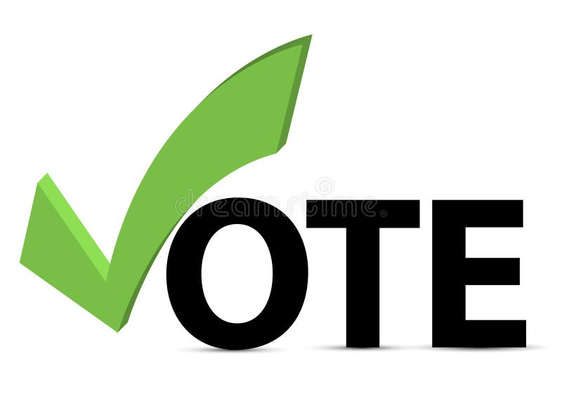 Vote Text with Check Mark and Check Box Stock Vector - Illustration of ...