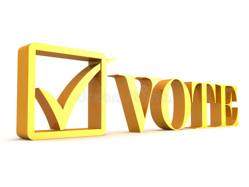 Vote Text with Check Mark and Check Box Stock Illustration ...