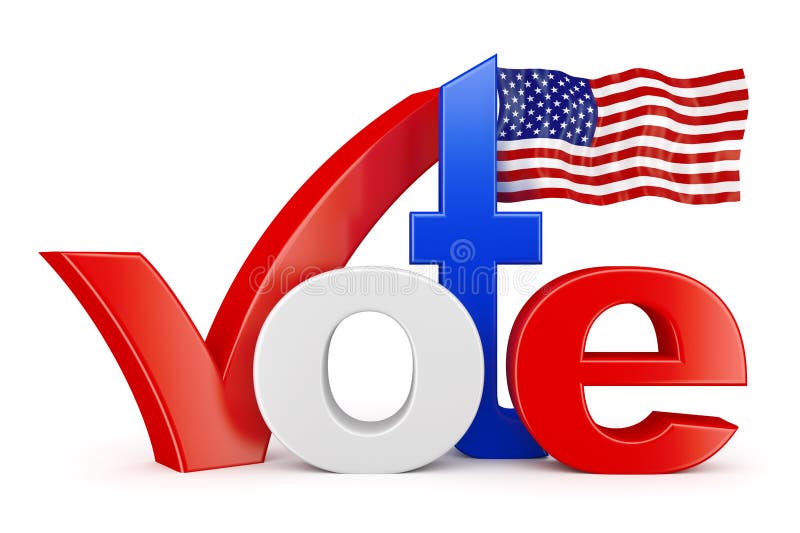 Vote text with USA flag stock illustration. Illustration of flag - 78442448