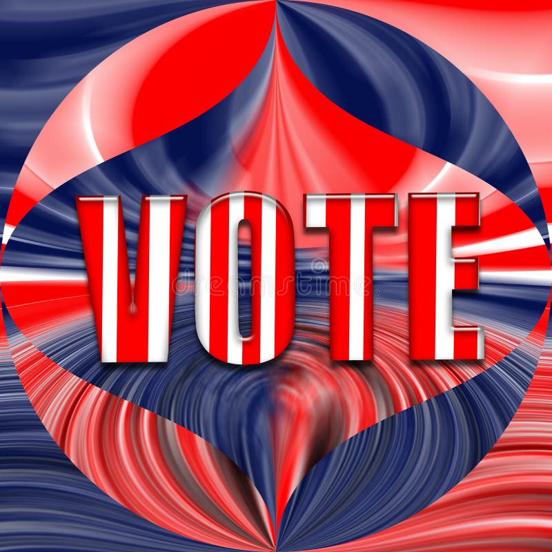 Vote text on USA flag. stock illustration. Illustration of democrat ...