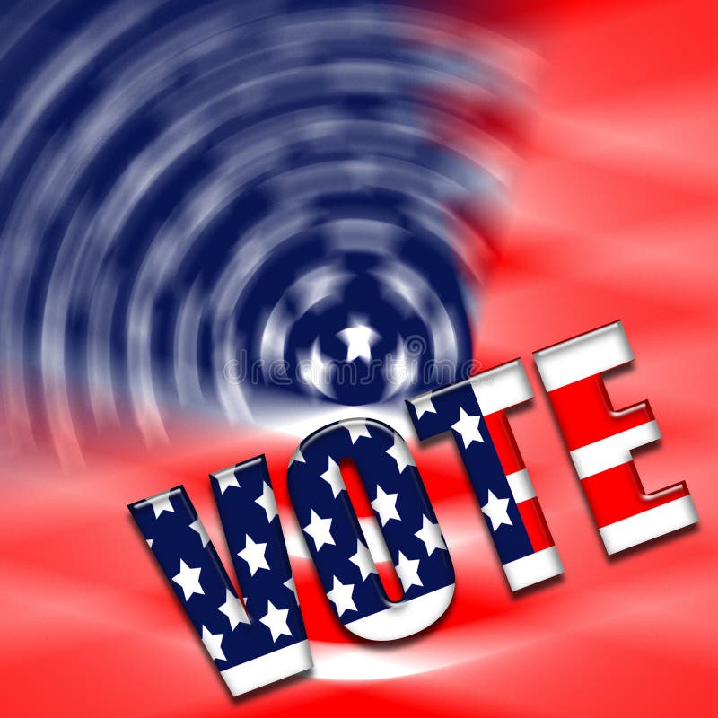 Vote text on USA flag. stock illustration. Illustration of president ...