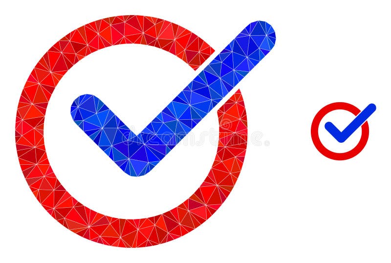 Vote Tick Polygonal Lowpoly Flat Icon Stock Vector - Illustration of ...