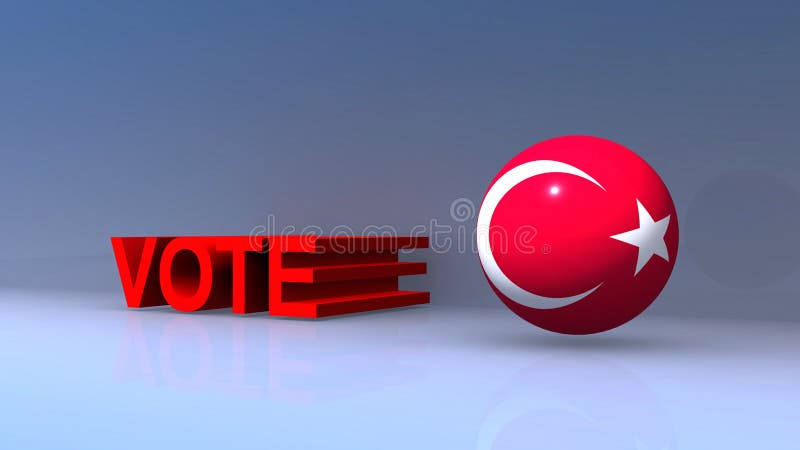 Vote and Turkey Flag on Blue Stock Illustration - Illustration of ...