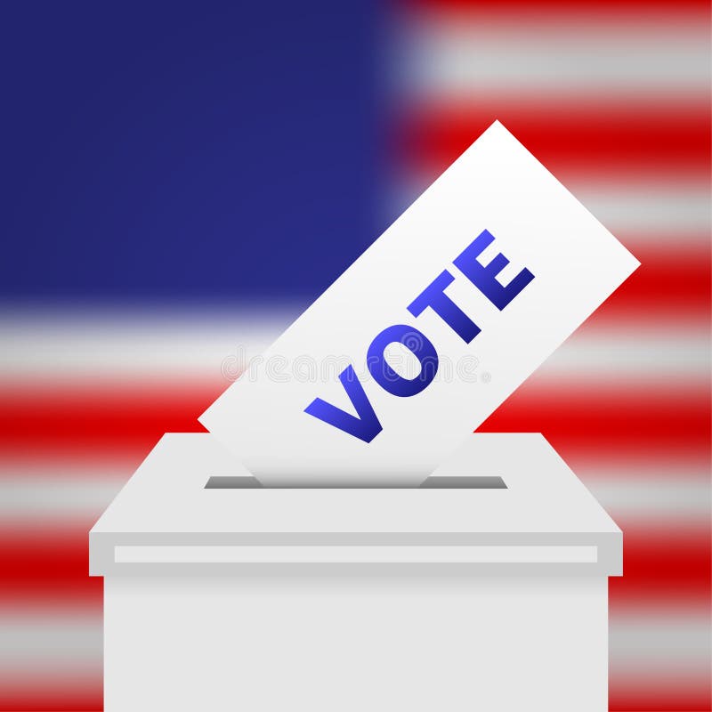 Vote Usa in American Style. Blue Vote Usa on Green Background Stock ...