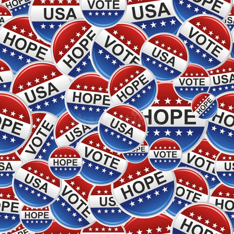 Vote USA Badge Pins Pattern Stock Vector - Illustration of patriotism ...