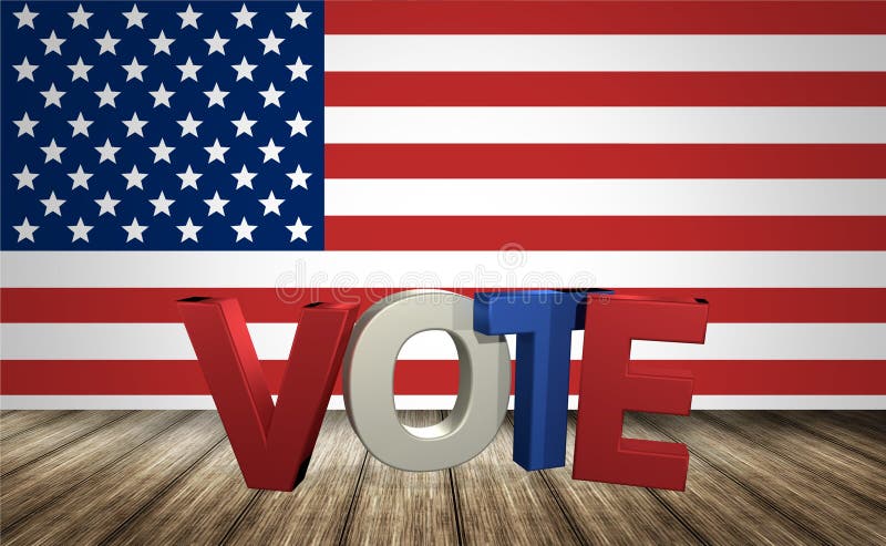 Vote USA 3d Render Background Stock Illustration - Illustration of flag ...