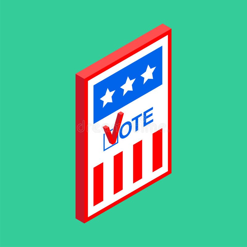 Vote USA Election Day. Isometric Vector Illustration Stock Vector ...