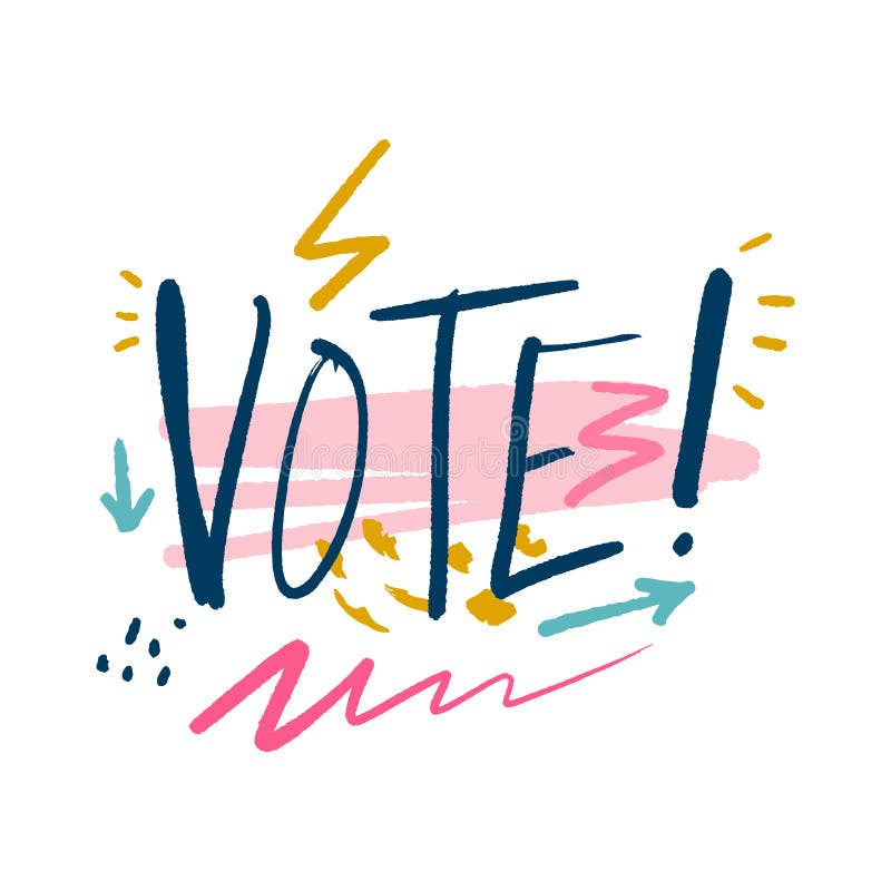 Vote Vector Hand Written Text, Background or Banner Stock Illustration ...