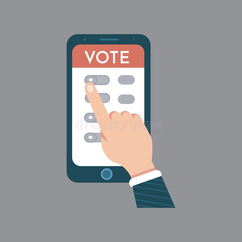 Vote Vector Illustration. Voting Online, E-voting, Voters Making ...
