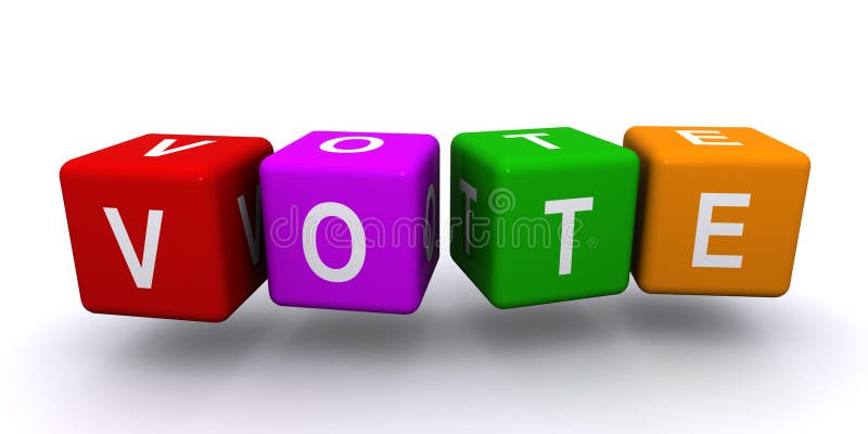Vote Word with Checkmark Symbol Against White Background. Stock ...