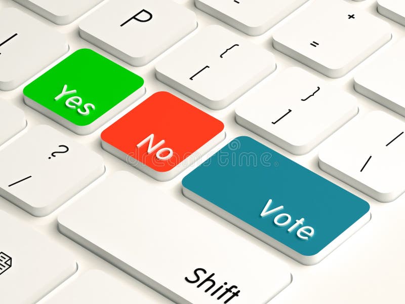 Vote yes no stock illustration. Illustration of computer - 23851272