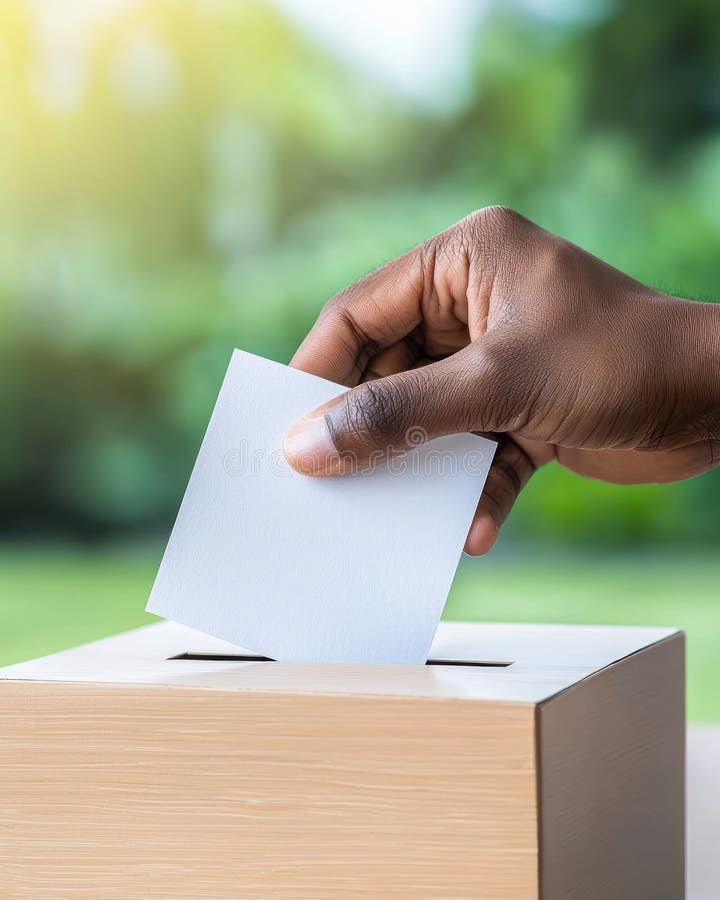 Voter Hand Placing Ballot in Box, Symbolizing Democracy and ...