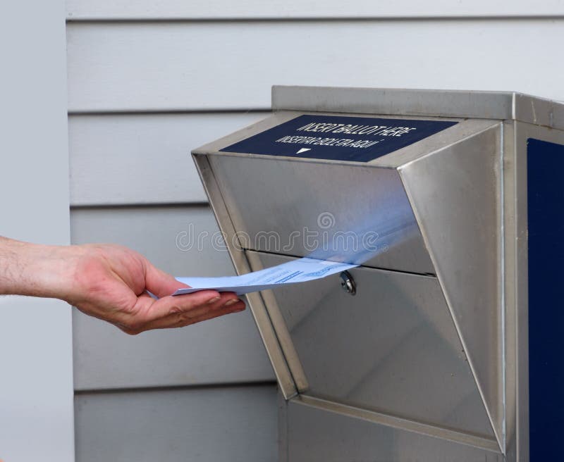 Voting by Mail Using Drop Box Stock Image - Image of drop, hand: 250122417