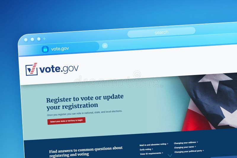 Voter Registration User Interface Web Version Editorial Background with ...