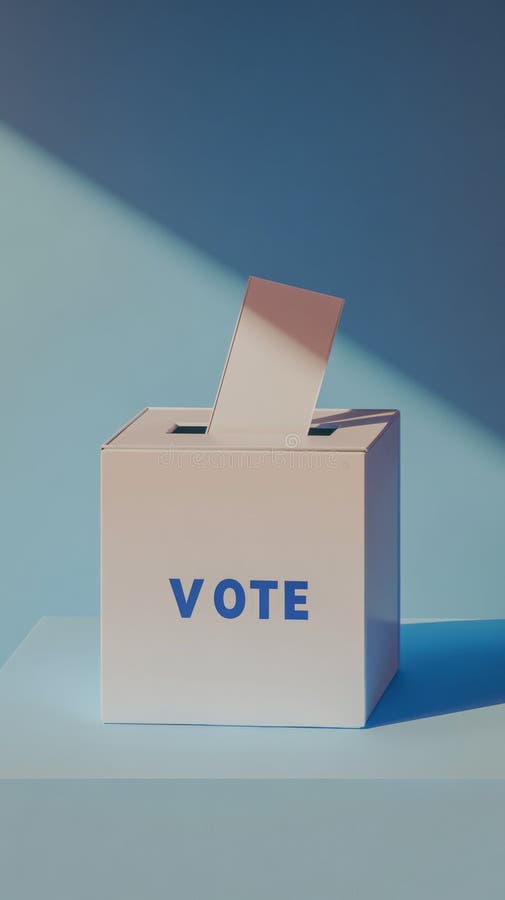 Voting Ballot Being Inserted into Box with Minimalistic Color ...