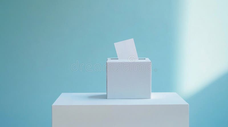 Voting Ballot Being Inserted into Box with Minimalistic Color ...