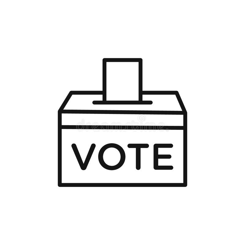 Voting Ballot Box Logo Sign Vector Outline Stock Illustration ...